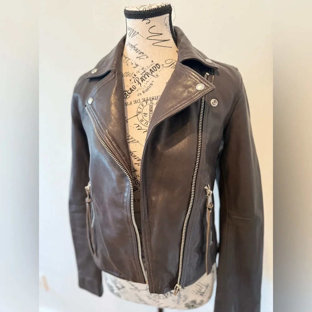 All Saints | Jackets & Coats | All Saints Brown Leather Jacket | Poshmark
